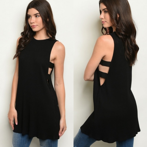 Tops | 2 Left Ribbed Open Side Tunic Top | Poshmark